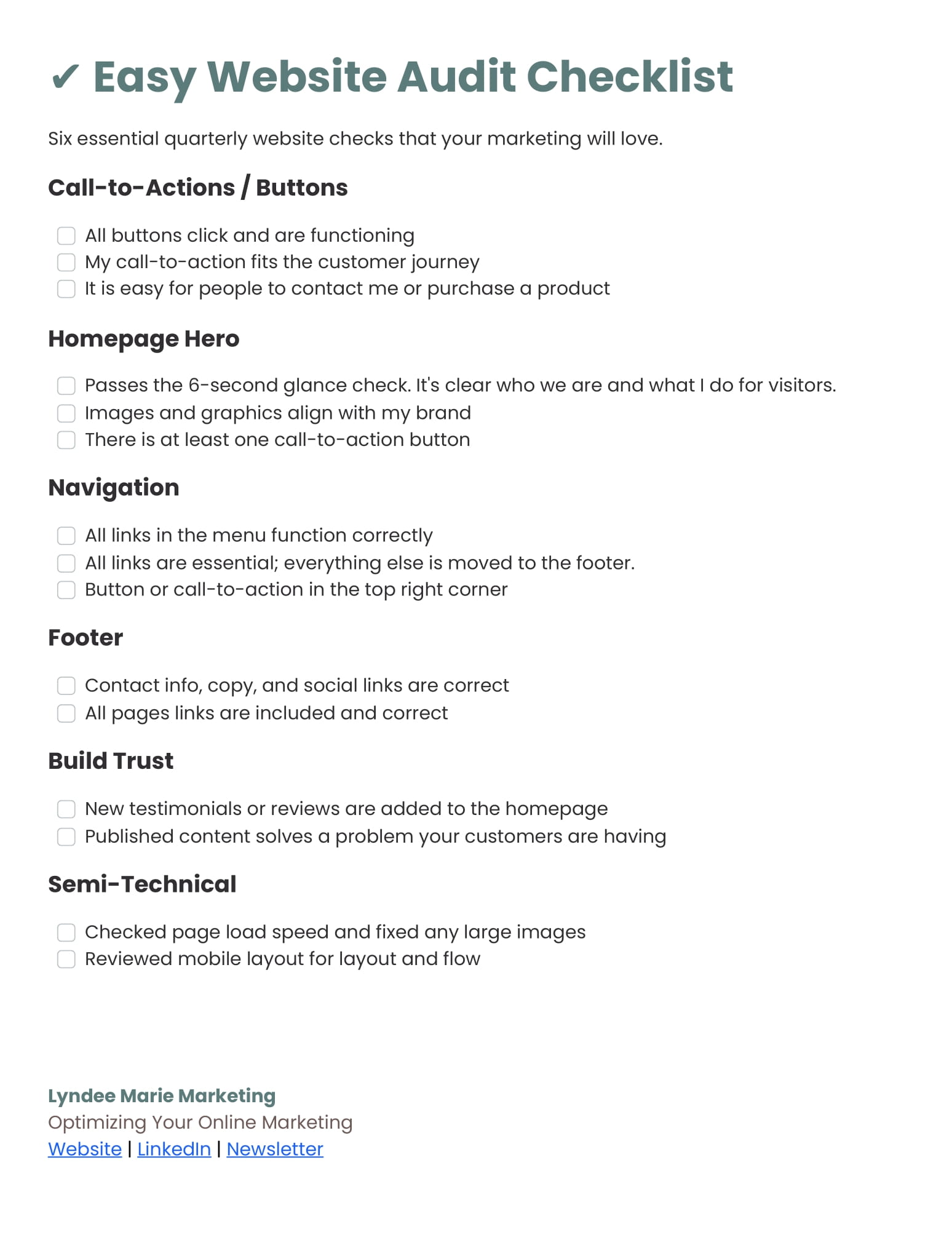 Easy Website Audit Checklist